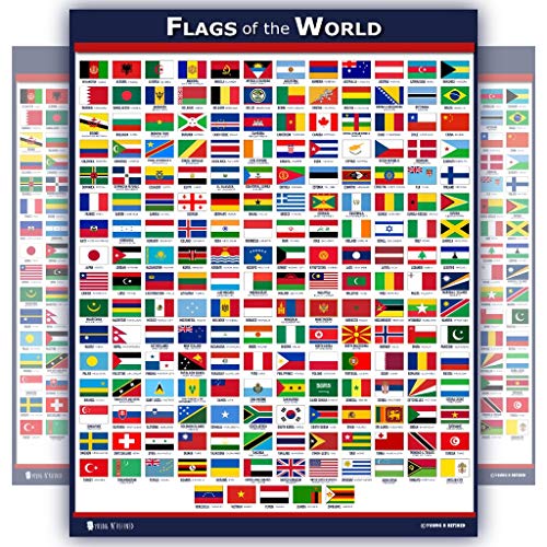 World Flags Educational Poster Laminated Young N Refined - Want It All