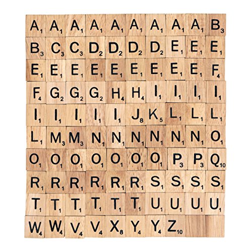 The 100 Scrabble Tiles Alphabet of The Wooden Scrabble Pieces for Word ...