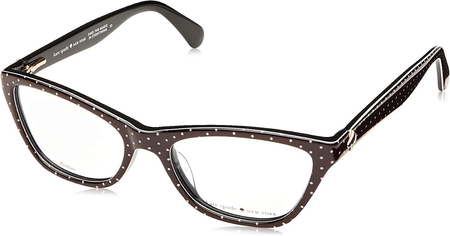 Amazon.com: Kate Spade Alaysha 7RM Black Polka Dot Plastic Cat-Eye ...