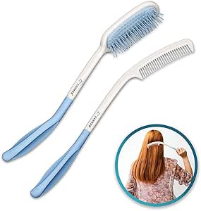 Long Reach Handled Comb and Hair Brush Set Applicable to elderly and ...