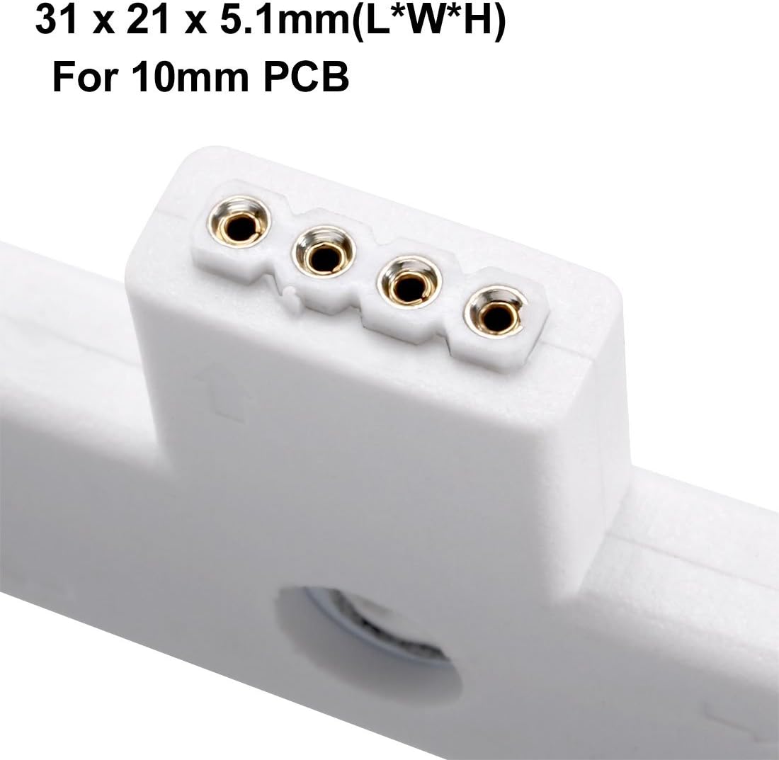 sourcingmap 3 x T Shape 4P 10mm (5050) LED Light Strip Connector ...