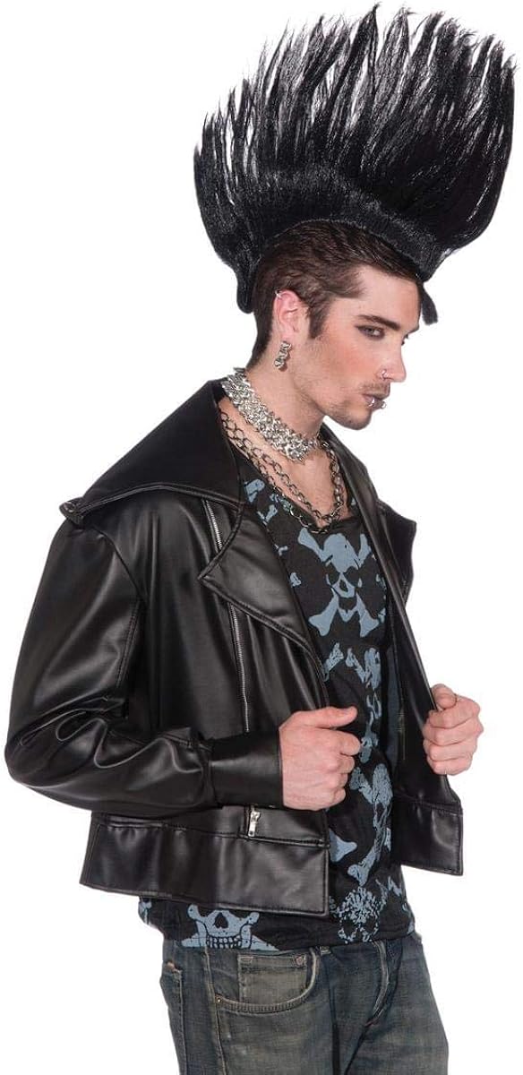 Amazon.com: Forum Novelties Punk Rock Mohawk Hairpiece, Black, One Size ...
