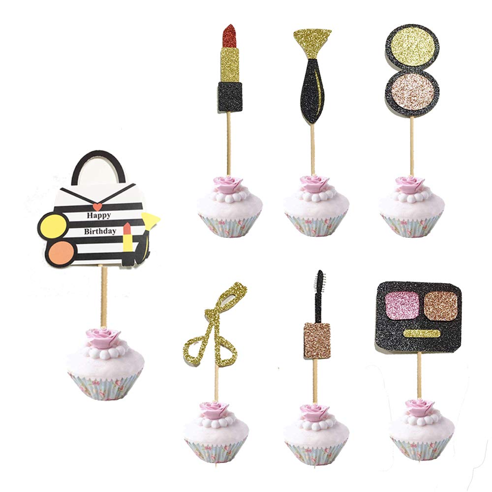 Makeup Party Cupcake Toppers | Makeupview.co