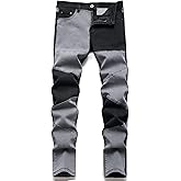 Sarriben Distressed Jeans Men, Destroyed Slim Fit Straight Leg Biker Skinny Jeans Casual Long ...