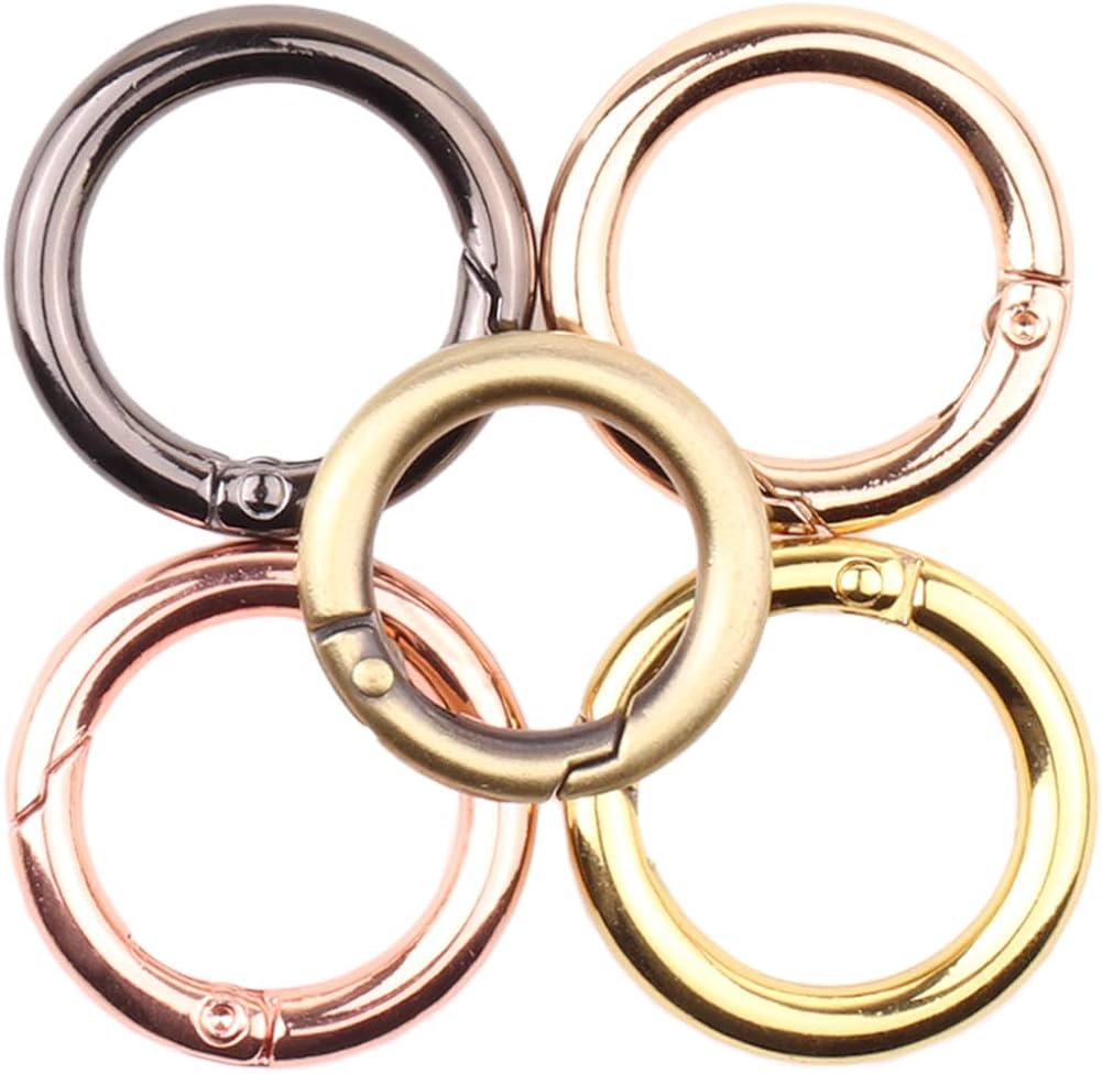 Spring Clip Round Carabiner, Tiberham 5 Pcs Gate O Ring Spring Loaded ...