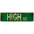 Amazon.com: Metal Sign Tin Sign High St Street Sign Road Sign 16x4inch ...