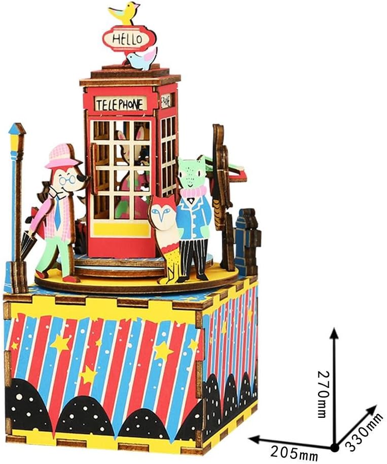 ROBOTIME DecoBay 3D Music Box Moving Wooden Puzzle DIY Woodcraft Model ...