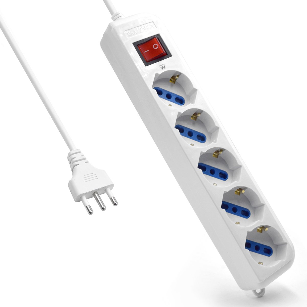 Ewent EW3926 Mehrfachstecker/Steckdosenleiste mit 5 Steckplätzen, 250 V ...