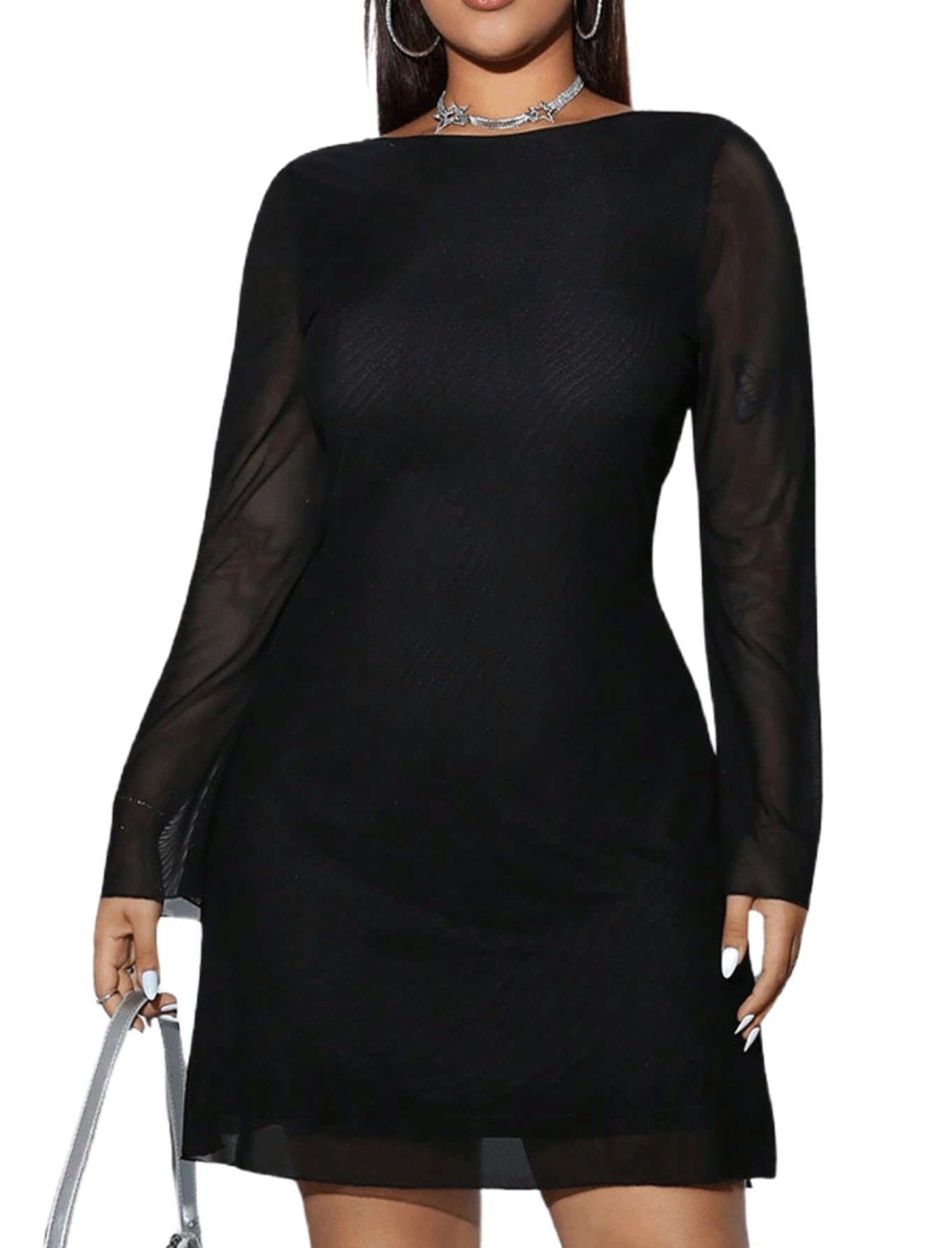 MakeMeChic Women's Plus Size Leopard Print Dress Bell Sleeve Cheetah ...