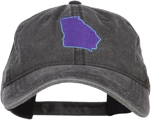 Georgia State Map Embroidered Washed Cap - Black OSFM at Amazon Men’s ...