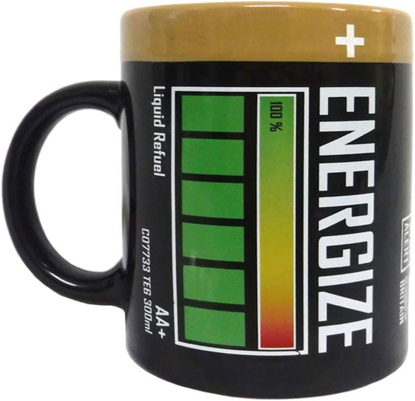 Amazon.com: Energize Battery Mug Novelty Coffee Tea Cup: Kitchen & Dining