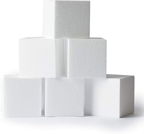 Amazon.com: Styrofoam Blocks, 6-Count Smooth Polystyrene Foam Blocks for Crafts, 4 x 4 x 4 ...