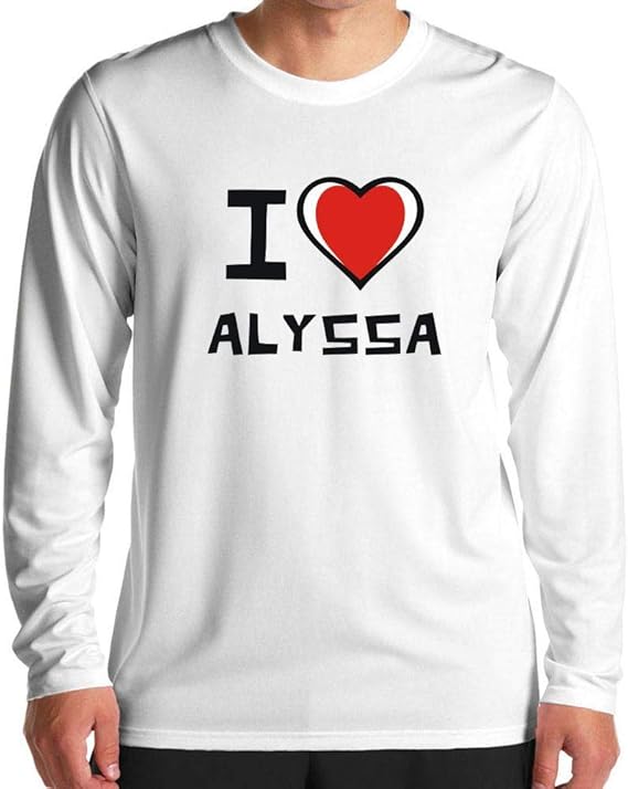 Idakoos I Love Alyssa Bicolor Heart Long Sleeve T-Shirt: Amazon.de ...