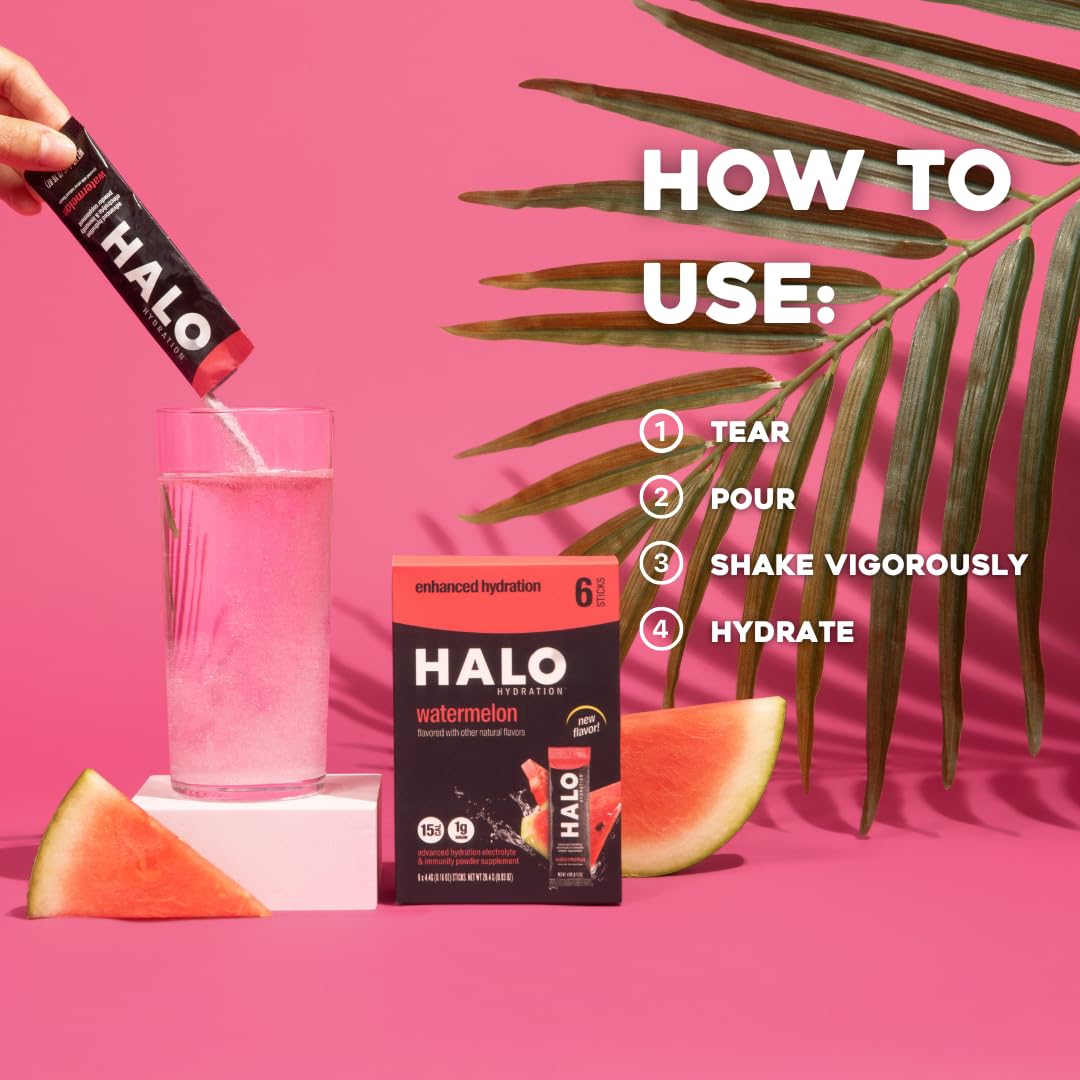 Halo Hydration - Electrolyte Drink Mix | Hydration Powder Packets ...