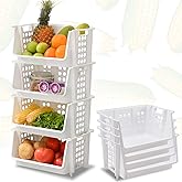 Amazon.com: Skywin Plastic Stackable Storage Bins for Pantry - 4 Pack ...