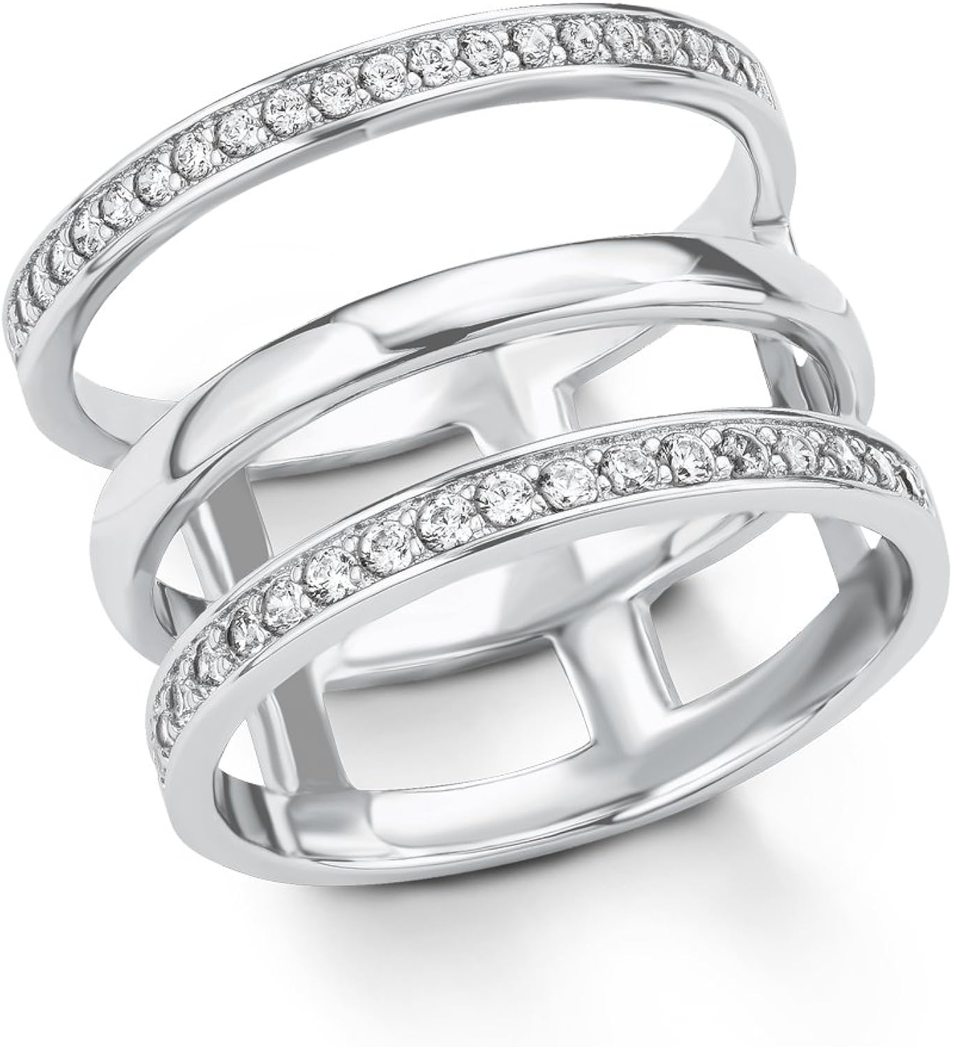 s.Oliver Damen-Ring 14 mm 925 Silber rhodiniert Zirkonia weiß: Amazon ...