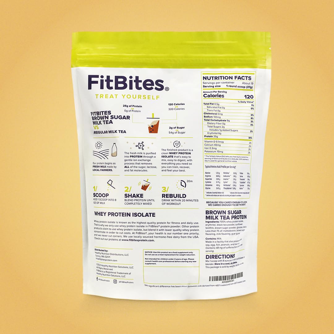 Mua FitBites Boba Tea Protein Whey Protein Isolate (Brown Sugar Milk ...