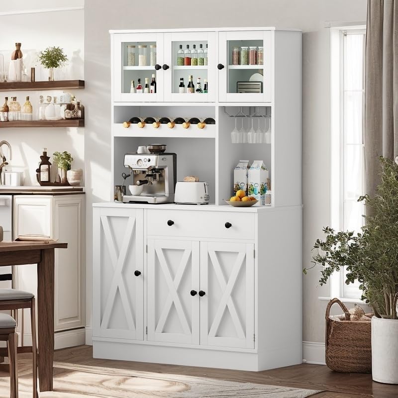 YITAHOME Kitchen Pantry Cabinet with Drawer & Doors, 71''H Tall Kitchen ...