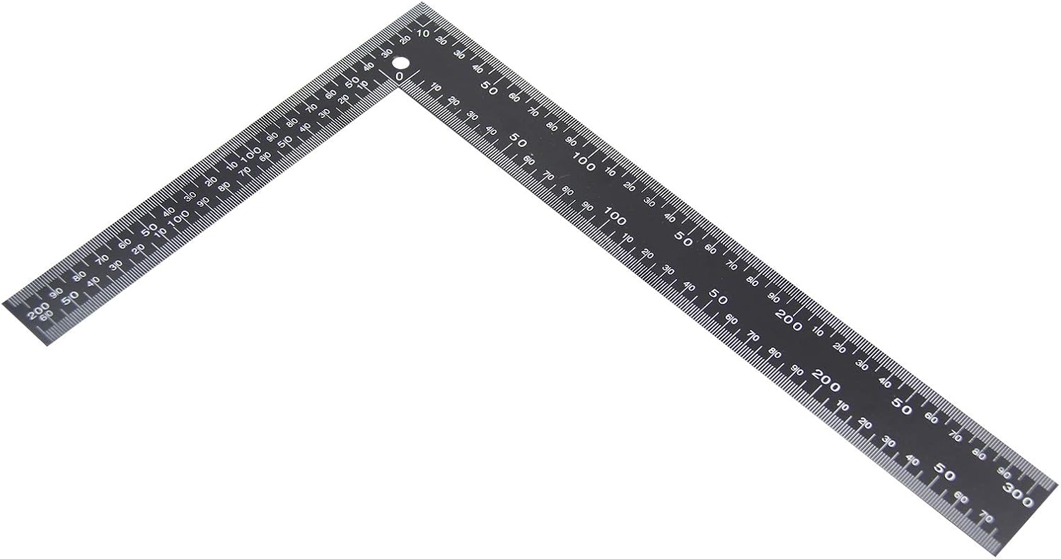Amazon.com: Metal Square Ruler Leathercraft Black Tempered Stainless ...