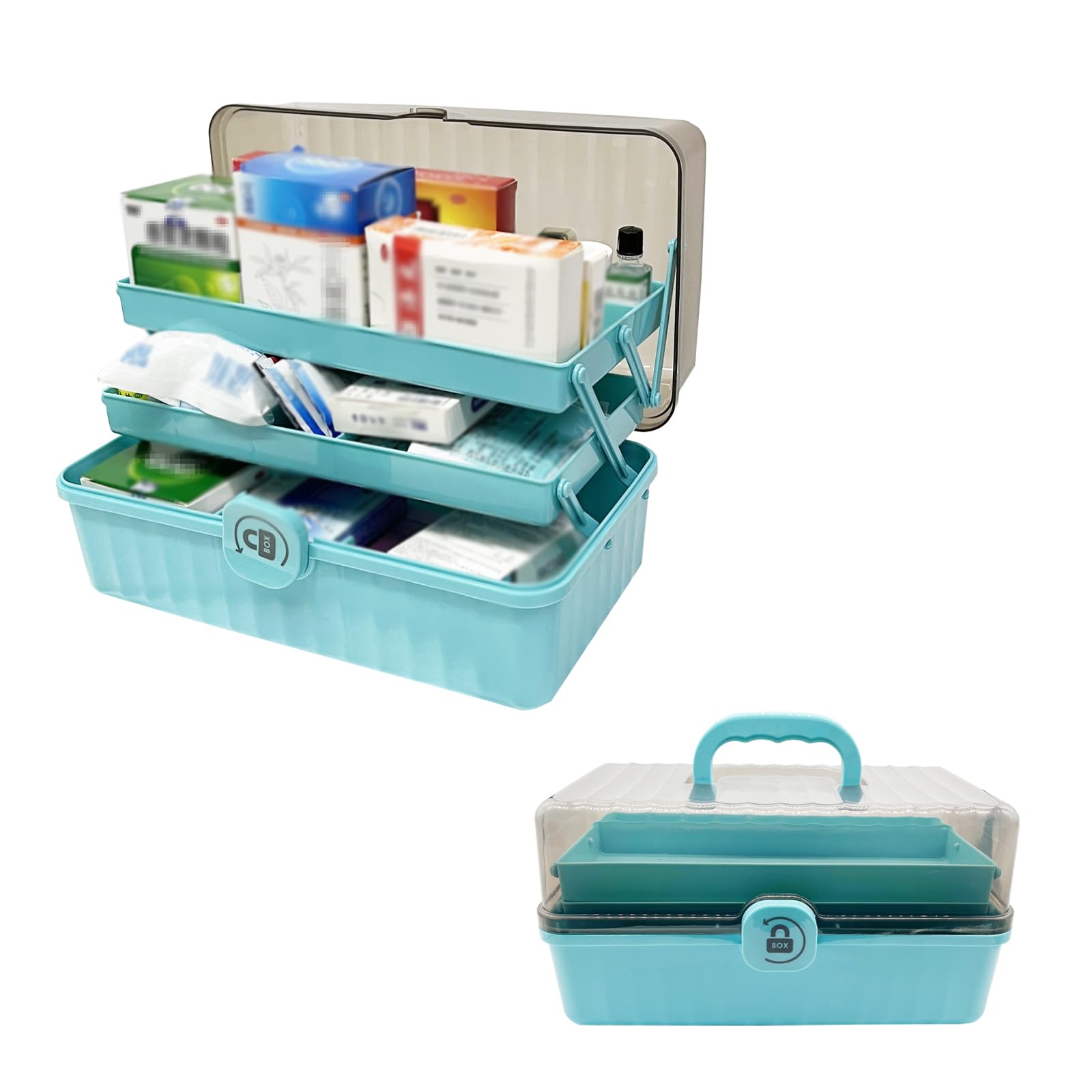 ZLY First Aid Box, 3-Tier First Aid Box Empty, 12.6 Inch Accessory ...