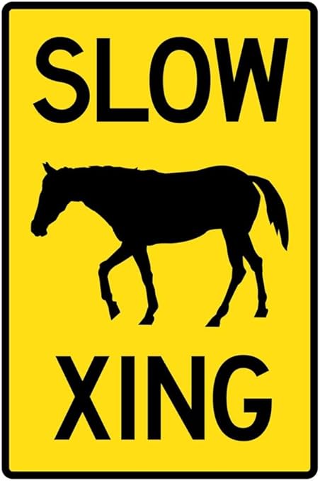 Amazon.com: Laminated Slow Horse Crossing Sign Poster 13 x 19in: Home ...
