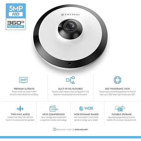 Mua Amcrest Fisheye IP POE Camera, 360° Panoramic 5-Megapixel POE IP ...
