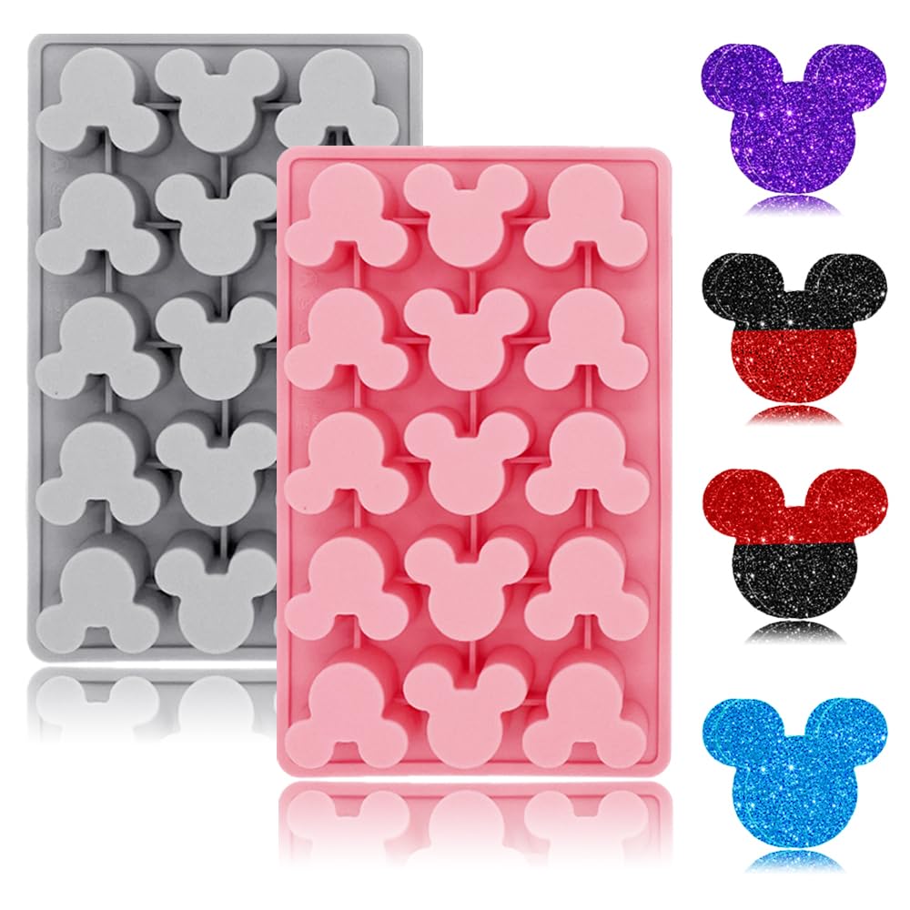 2 Pack Mouse Molds Silicone, 15 Cavity Cartoon Mouse Gummy Molds, Mouse ...