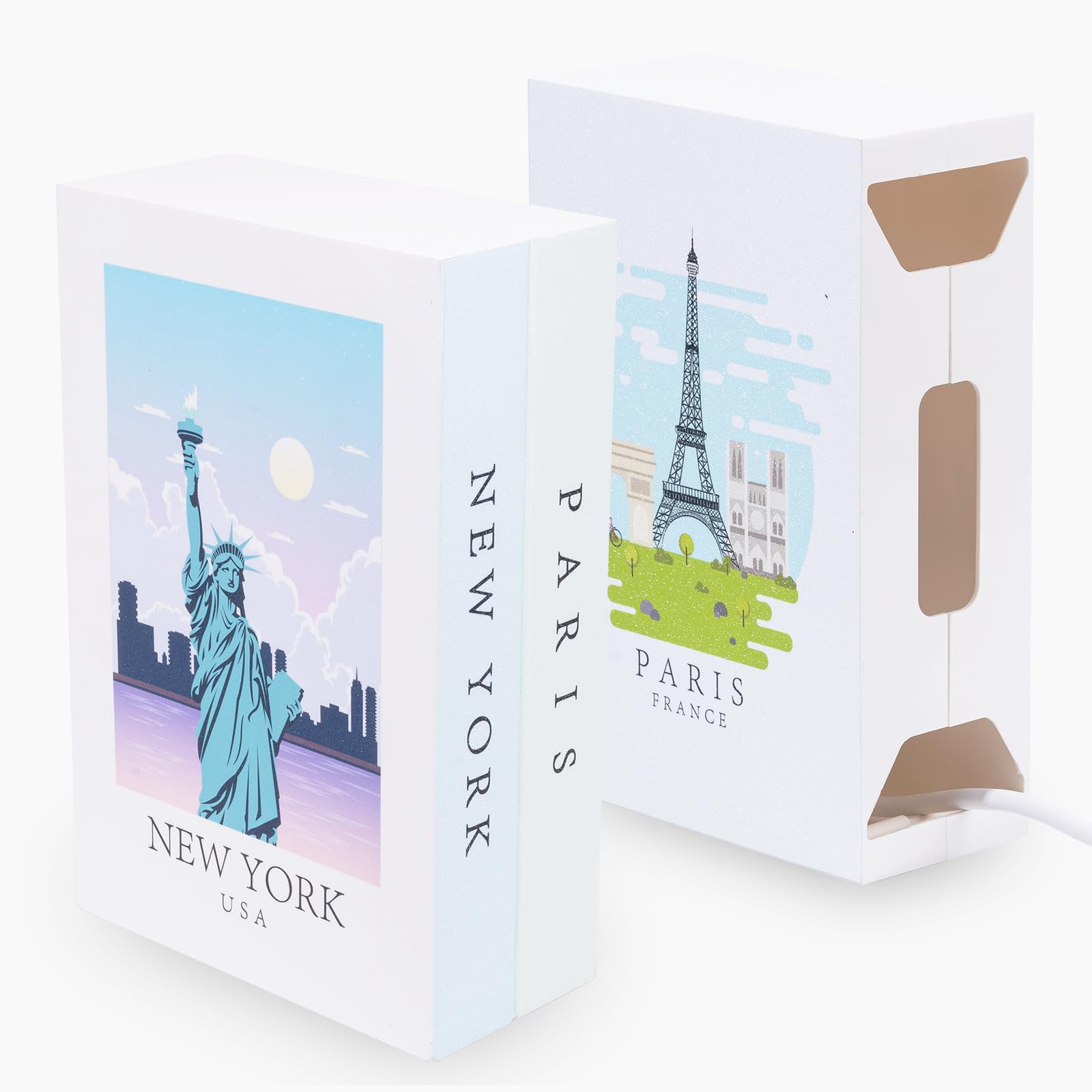 Decorative Cable Management Box – Dual Book Design with Statue of ...