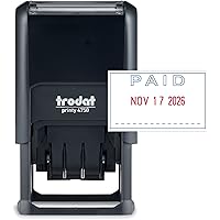 Trodat Printy 4750 Date Stamp with English Message Paid – Self Inking, Red Ink Date and Blue Ink ...