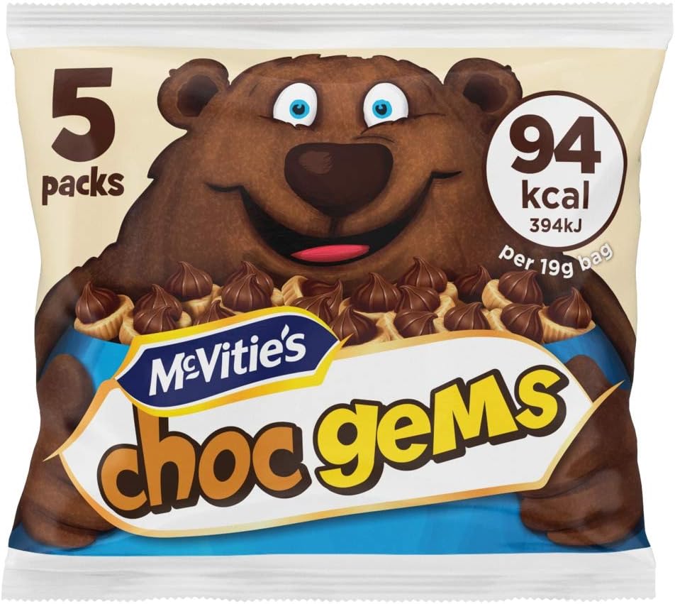 McVitie's Choc Gems Milk Chocolate Topped Biscuits, 5 x 19g: Amazon.co ...