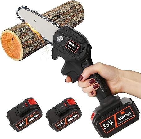 Mini tronçonneuse à main électrique sans fil de 4 pouces, avec 2 ...
