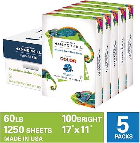 Hammermill Paper, Color Copy Digital Cover, 60lb, 17 x 11, 100 Bright ...