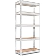 Amazon.com: HOMEDANT 5 Tier Laminated White Boltless Metal Shelving ...