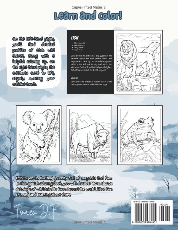 Mua Wild Animals Coloring Book for Kids: Learn and Fun with Amazing ...
