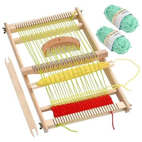 FOCCTS Wooden Multi-Craft Weaving Loom Large Frame 9.84 x 15.35 x 1 ...