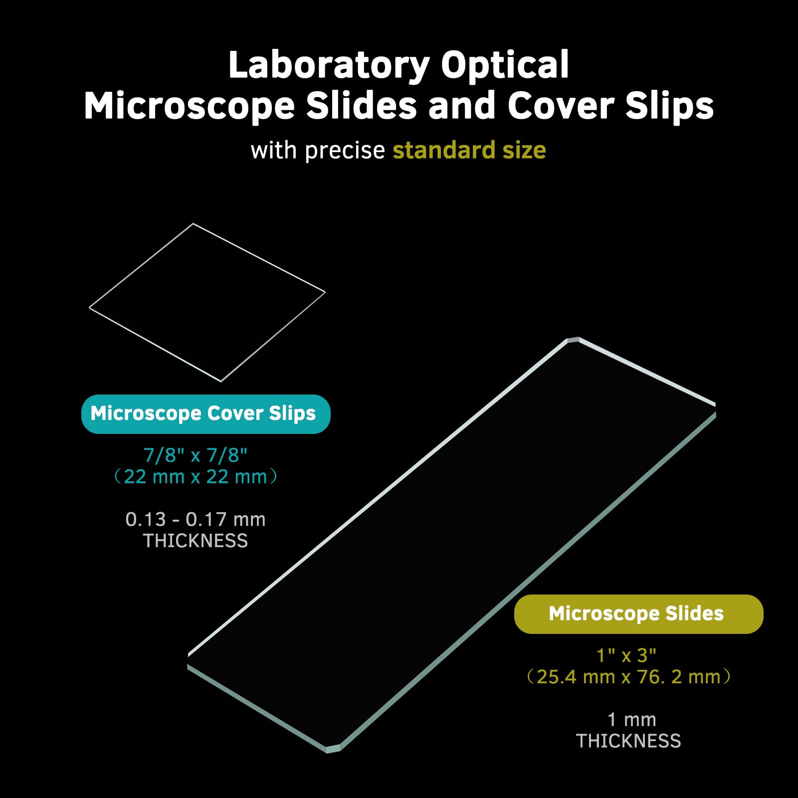 LAKWAR 50 Microscope Slides, Blank Glass Slides For Microscope, Pre-Cleaned Laboratory ...