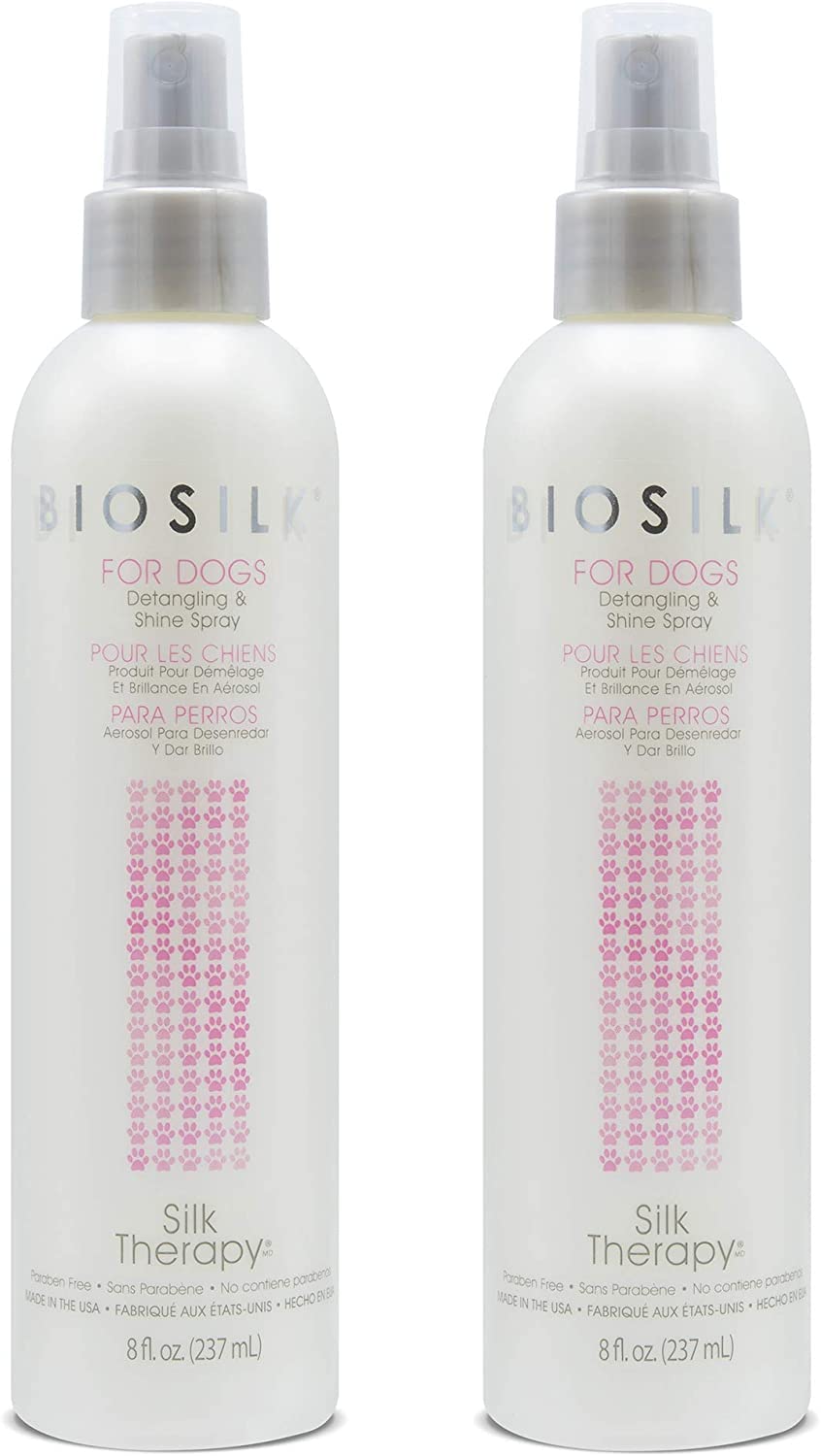 BioSilk for Dogs Silk Therapy Detangling Plus Shine Protecting Mist for ...