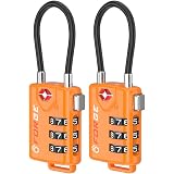 Amazon.com | TSA Approved Cable Luggage Locks, Re-settable Combination ...
