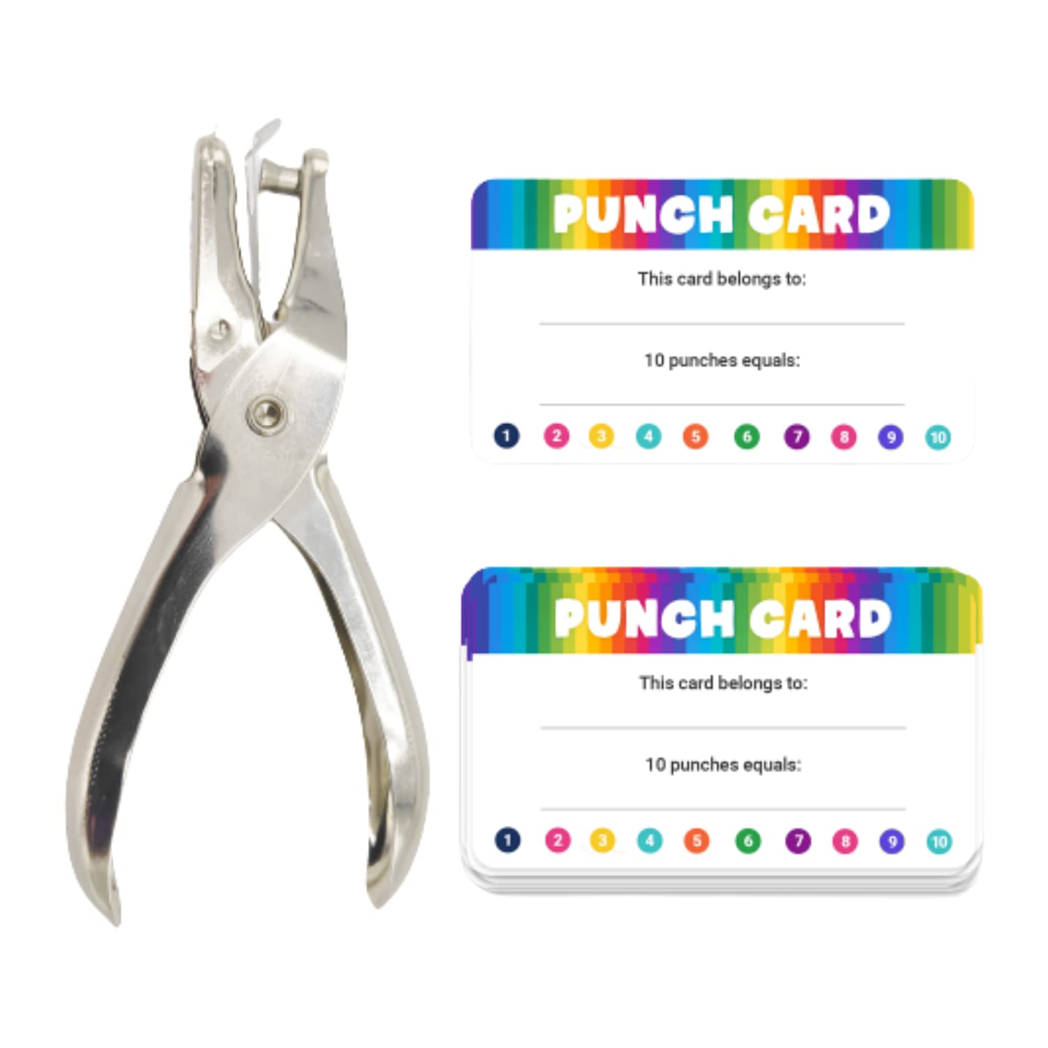 Mua EBOS Punch Cards, Pack of 200 Reward Punch Cards 2 x 3.5" with ...