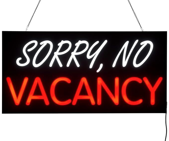 Amazon.com : Displays2go No Vacancy Sign for Hotels and Inns, Red and ...