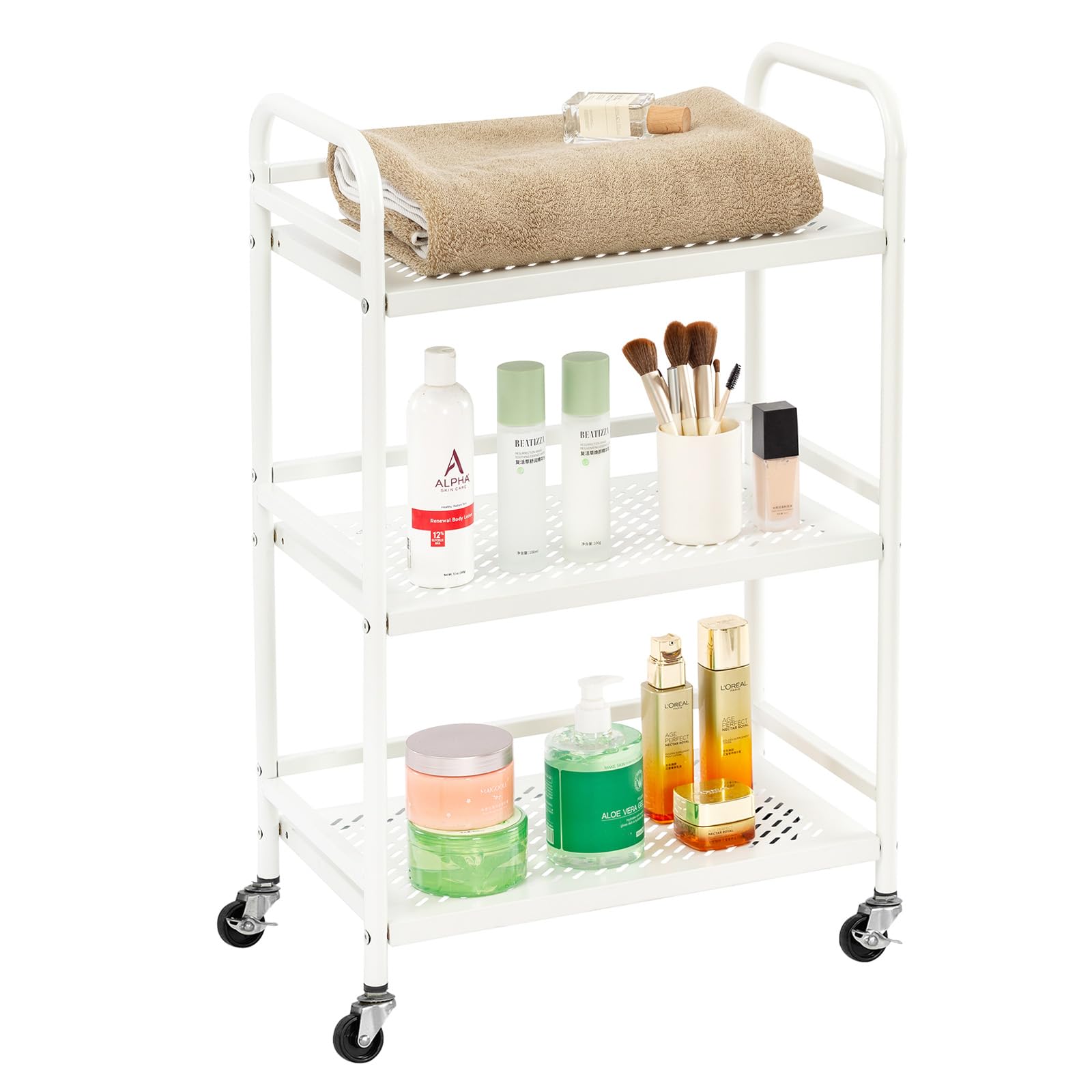 HDANI 3 Tier Rolling Cart,Heavy Duty Multifunctional Metal Frame ...