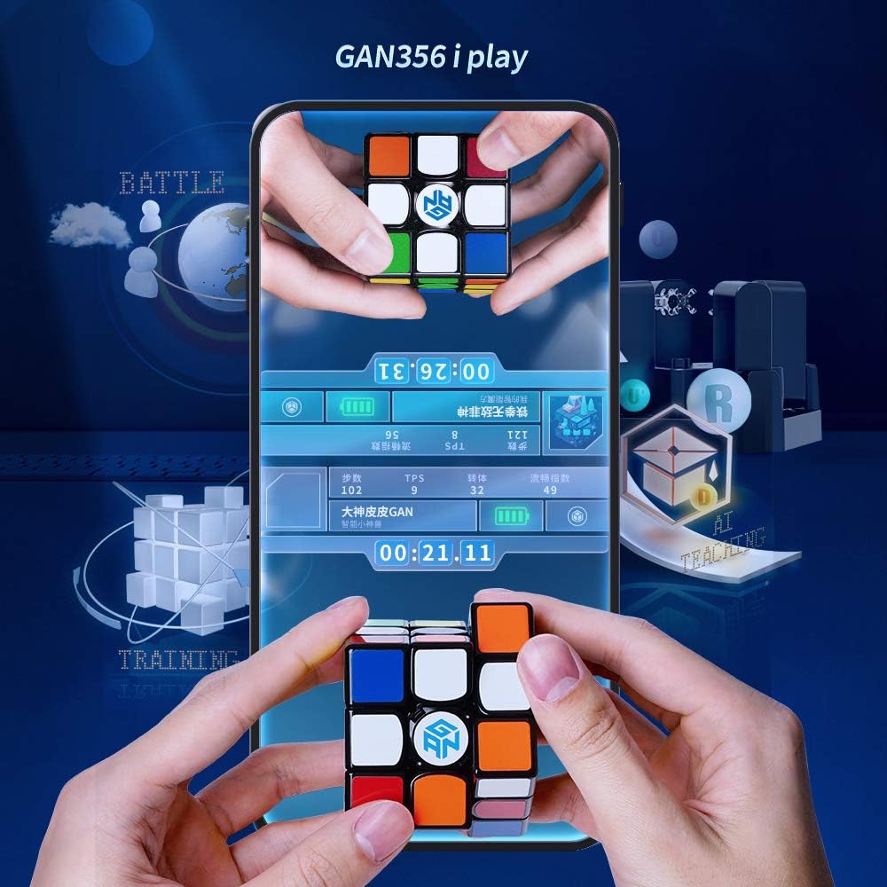 GAN 356i Play Stickerless, 3×3 Gans Smart Cube Intelligent Tracking ...
