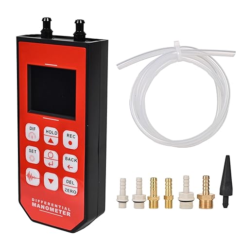 Manometer, Professional Air Pressure Meter, Dual-Port HVAC Digital ...