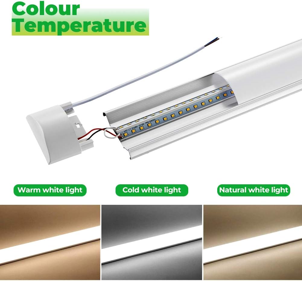 LED Tube, 20W 2ft 2400LM LED Batten Fittings Integrated Tube Lamp ...
