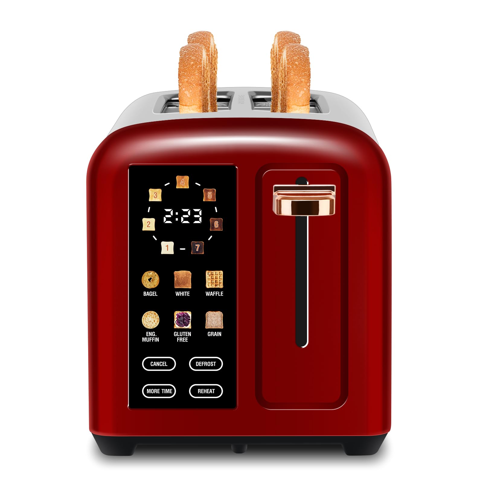 SEEDEEM Toaster 4 Slice, Stainless Steel, Touch Screen for Dual Control ...