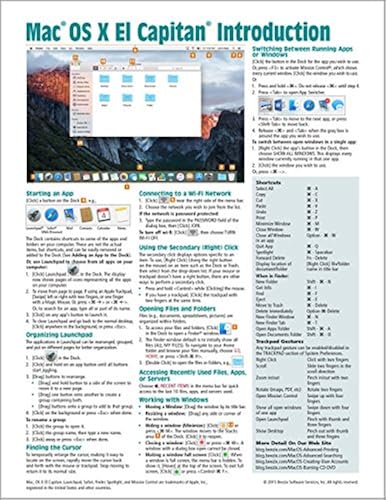 Mac OS X El Capitan Introduction Quick Reference Guide (Cheat Sheet of Instructions, Tips ...