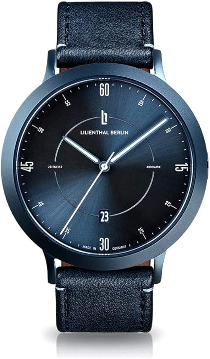 Lilienthal Berlin Automatic Watch Zeitgeist All Blue with Leather Strap ...