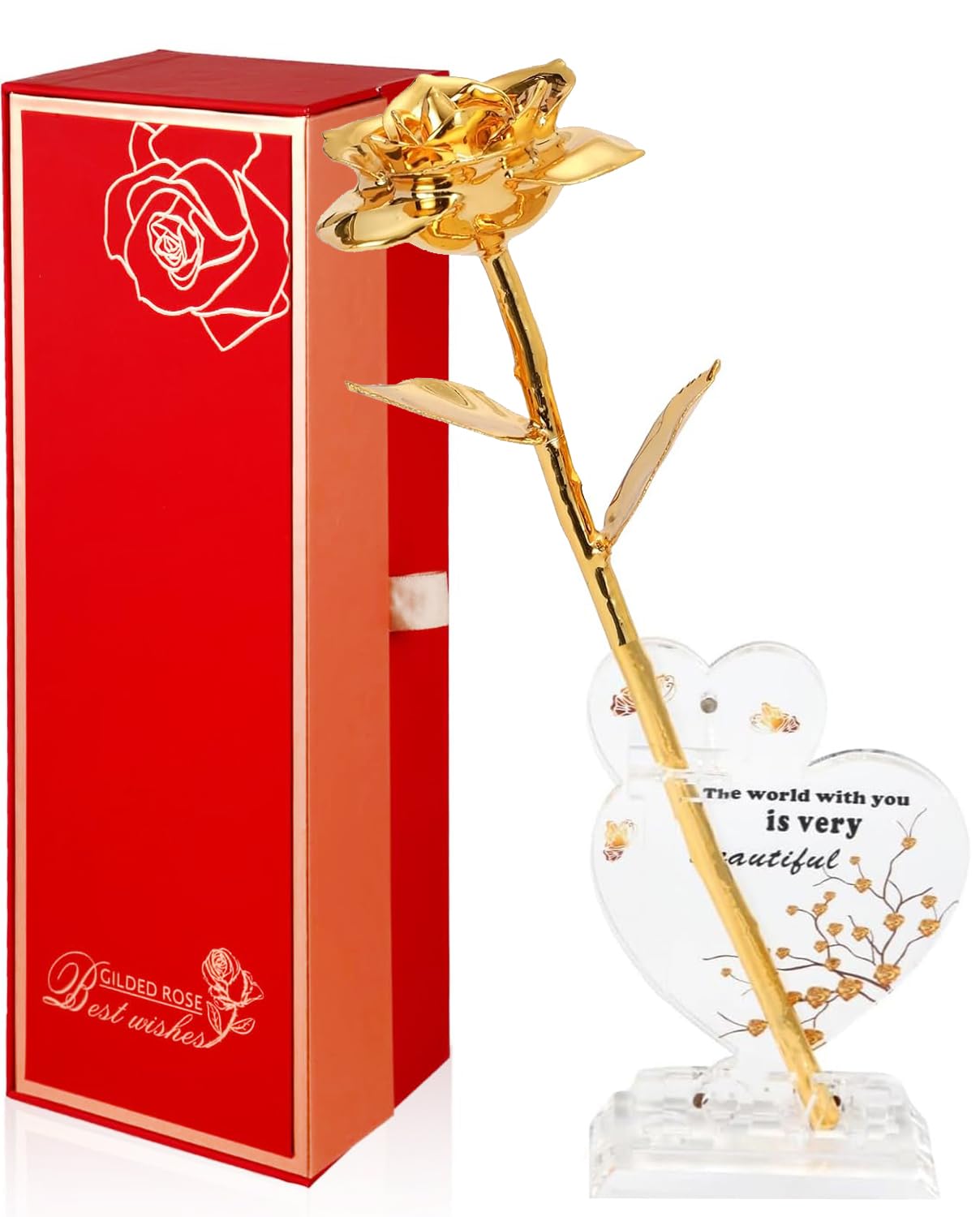 24k Gold Dipped Real Rose- Forever Long Stem 24k Gold Rose,Golden Rose ...