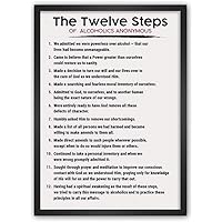 Amazon.com: The 12 Steps of AA Alcoholics Anonymous Poster for ...