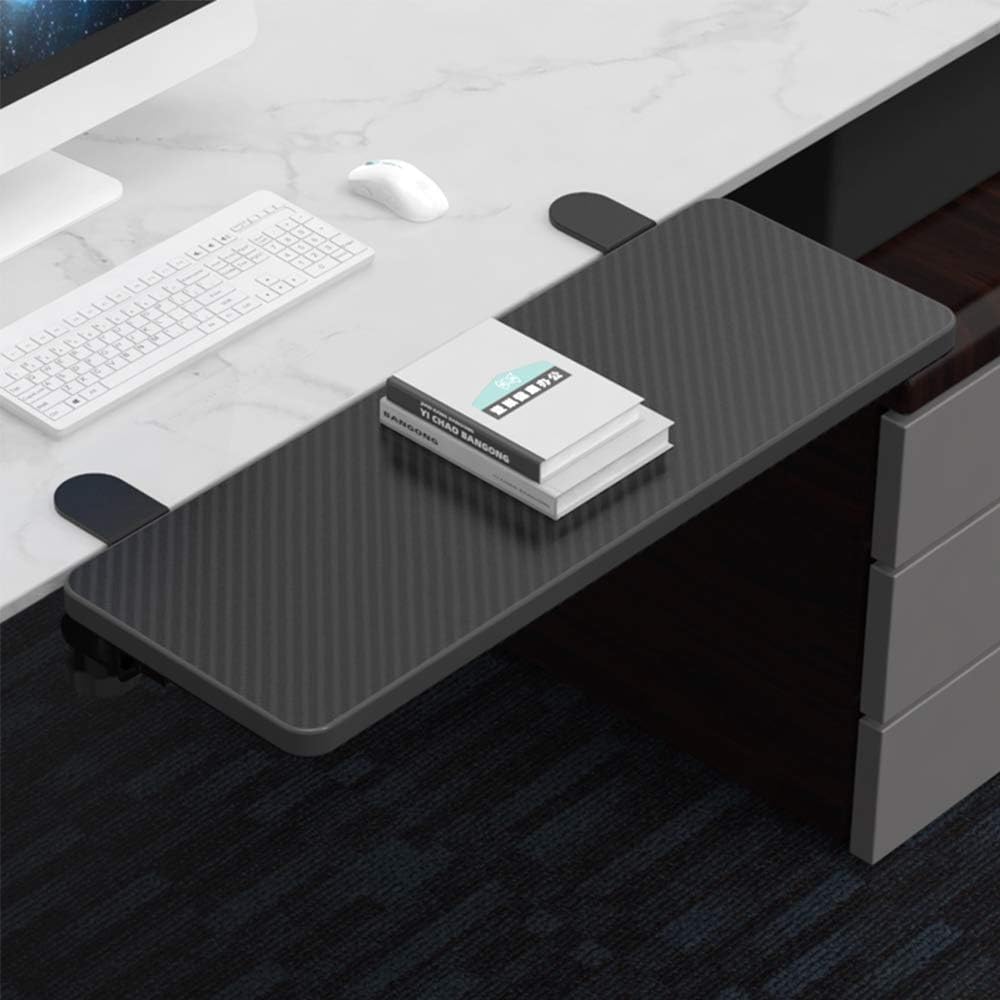 RD ergonomic desk extension bracket fixing clip, located on the ...